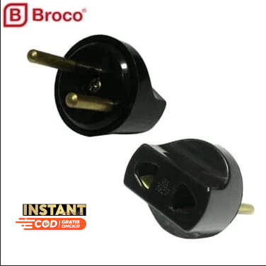 Jual BROCO Colokan Sambung Over Steker Bulat Hitam 844 Original ...