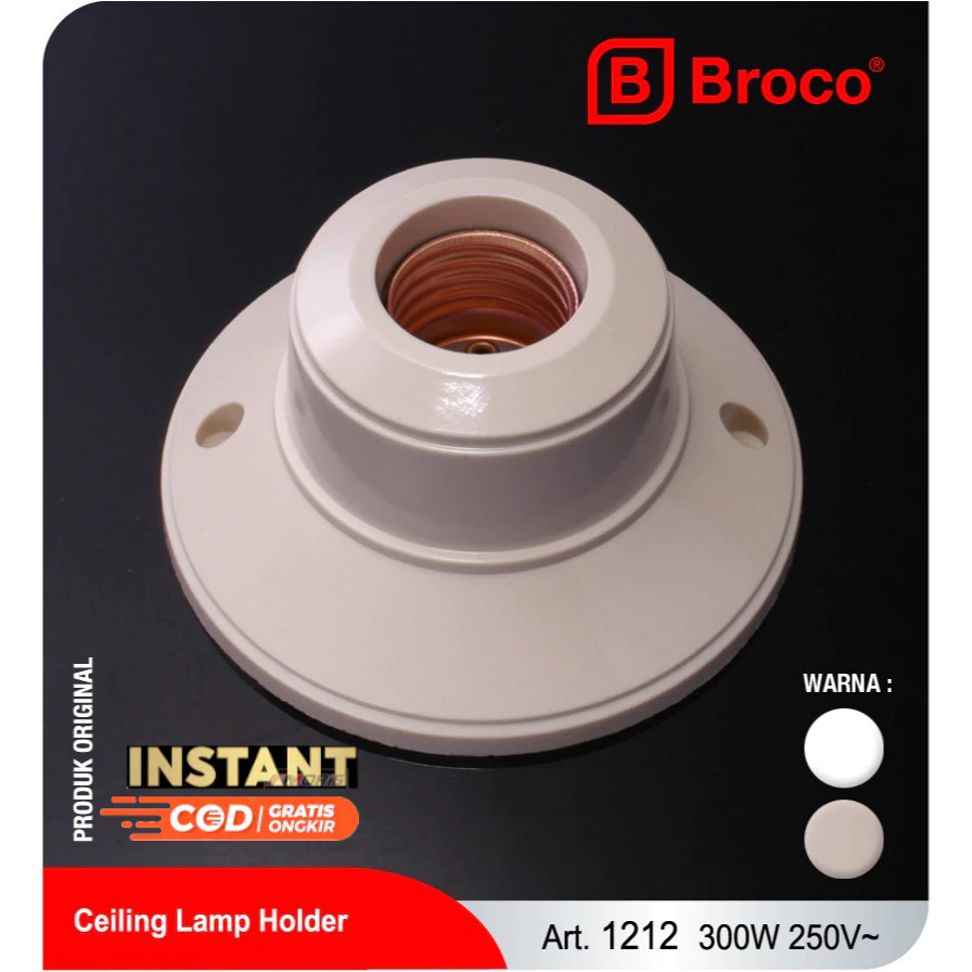 Jual BROCO Fitting Plafon Bulat 1212 Segi 1210 Original | Shopee Indonesia
