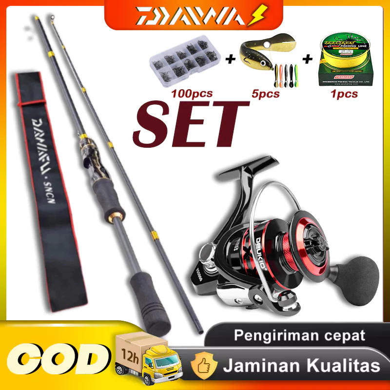 Jual DAIWA joran pancing 1 set 1.65m/1.8m/2.1m Baitcasting Fishing Rod fishing pole reel pancing ...