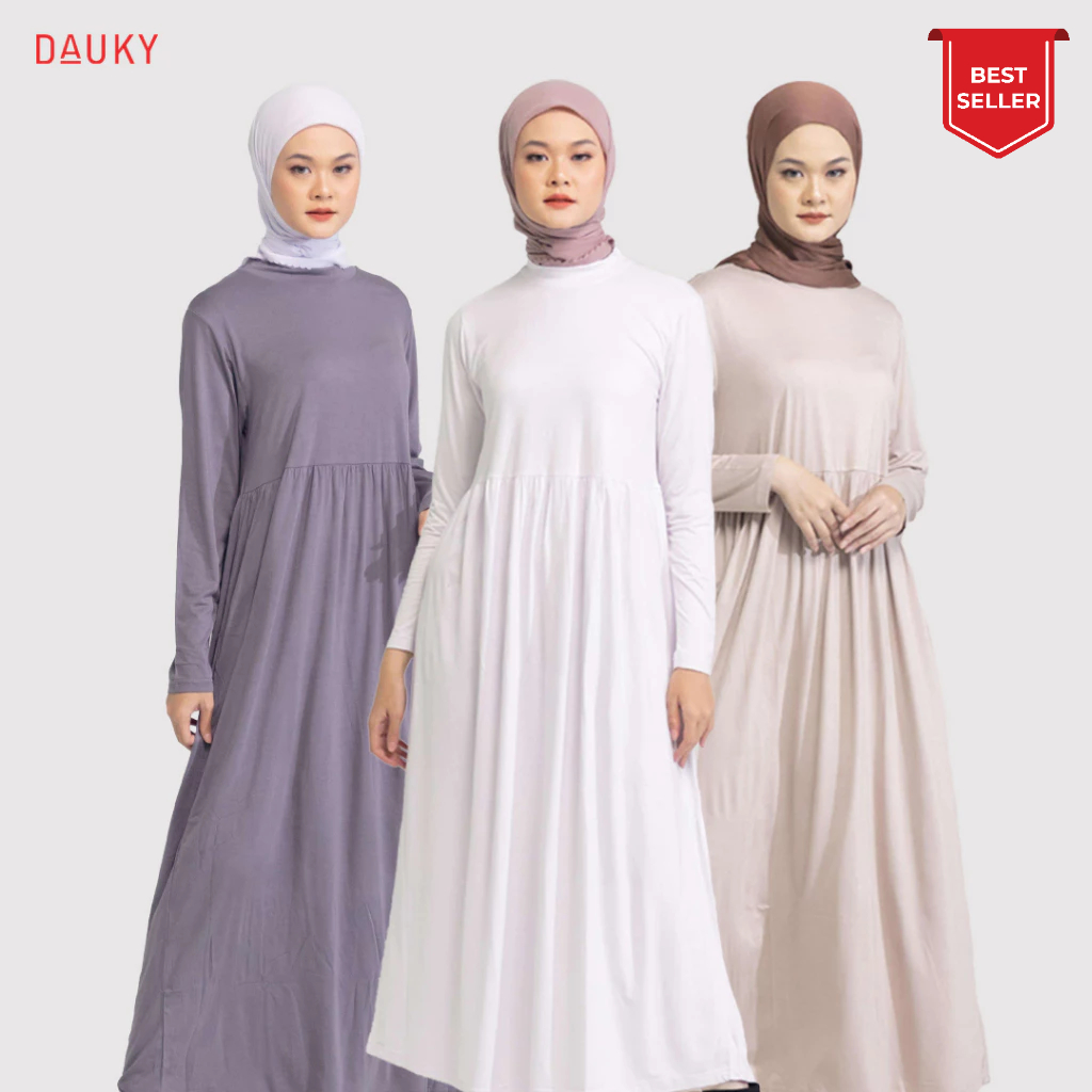 Jual Dress Wanita Muslim Dauky Gamis Inner span Dress Laudya Best ...