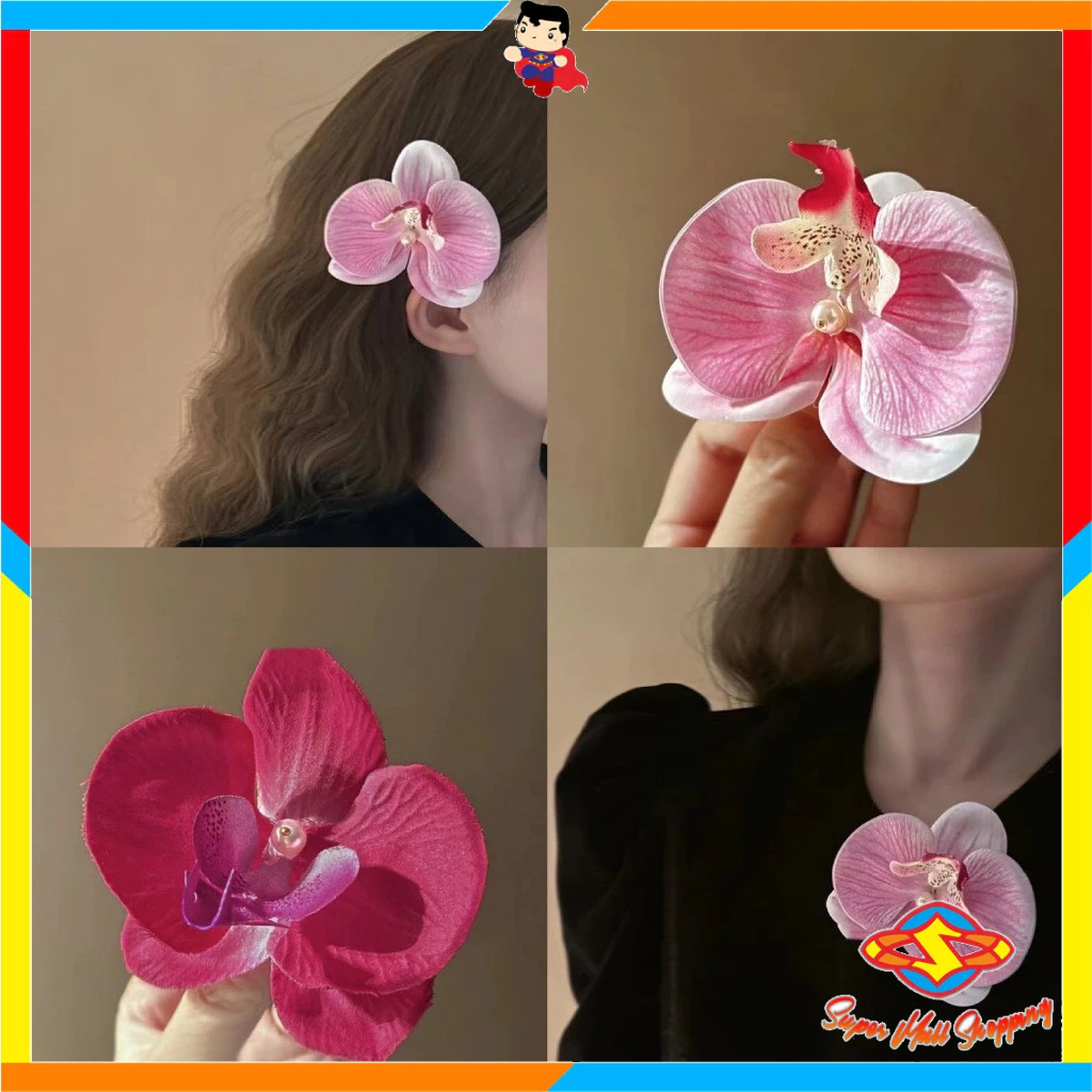 Jual SMS Hiasan Jepit Kepala Gadis Jepit Rambut Bunga Anggrek Kupu-kupu ...