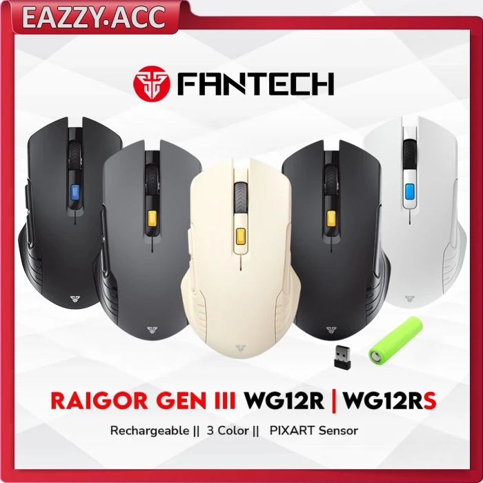 Jual Fantech Raigor Gen III WG12R Rechargeable | WG12RS Rechargeable Silent Click- Mouse ...