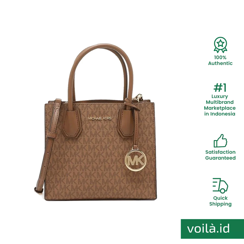 Jual Mercer Medium Logo Leather Accordion Crossbody Bag Luggage Multi ...