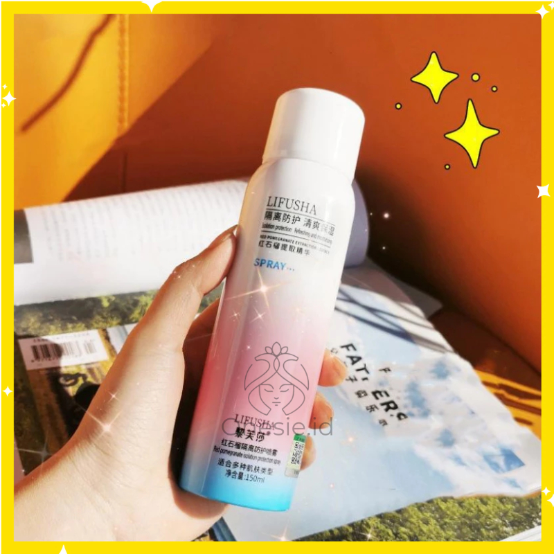 Jual LIFUSHA Spray MAYCREATE Sunscreen 150ml Whitening Semprot Pemutih ...