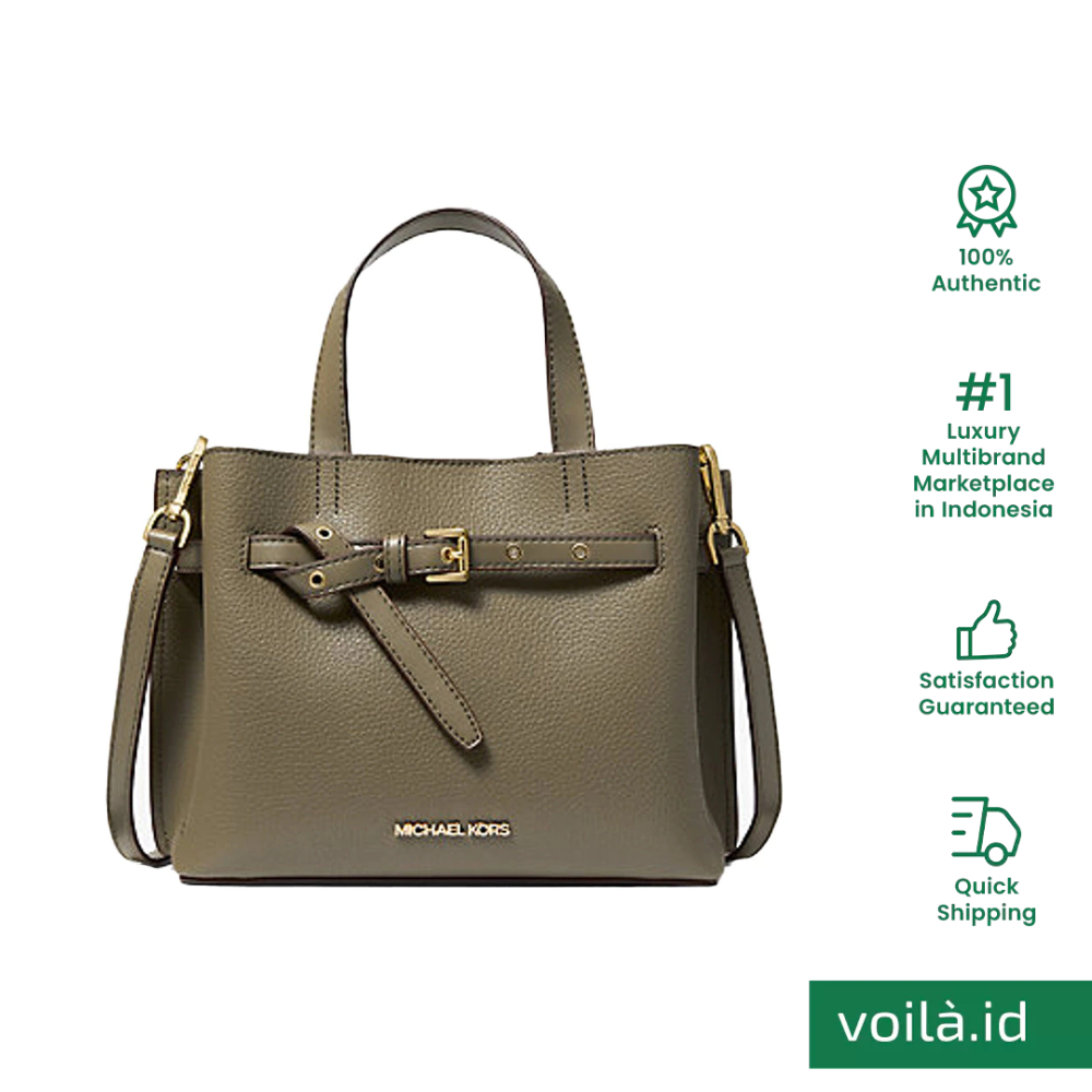 Jual Emilia Small Satchel Leather Handbag Green | Shopee Indonesia