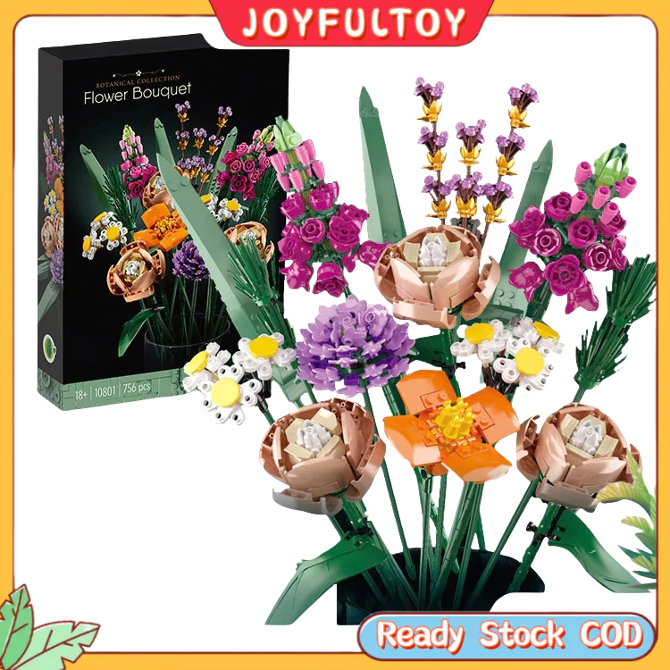 Jual 【Harga Minimum】Artifical Decorative flowers DIY Mainan Brick Buket ...