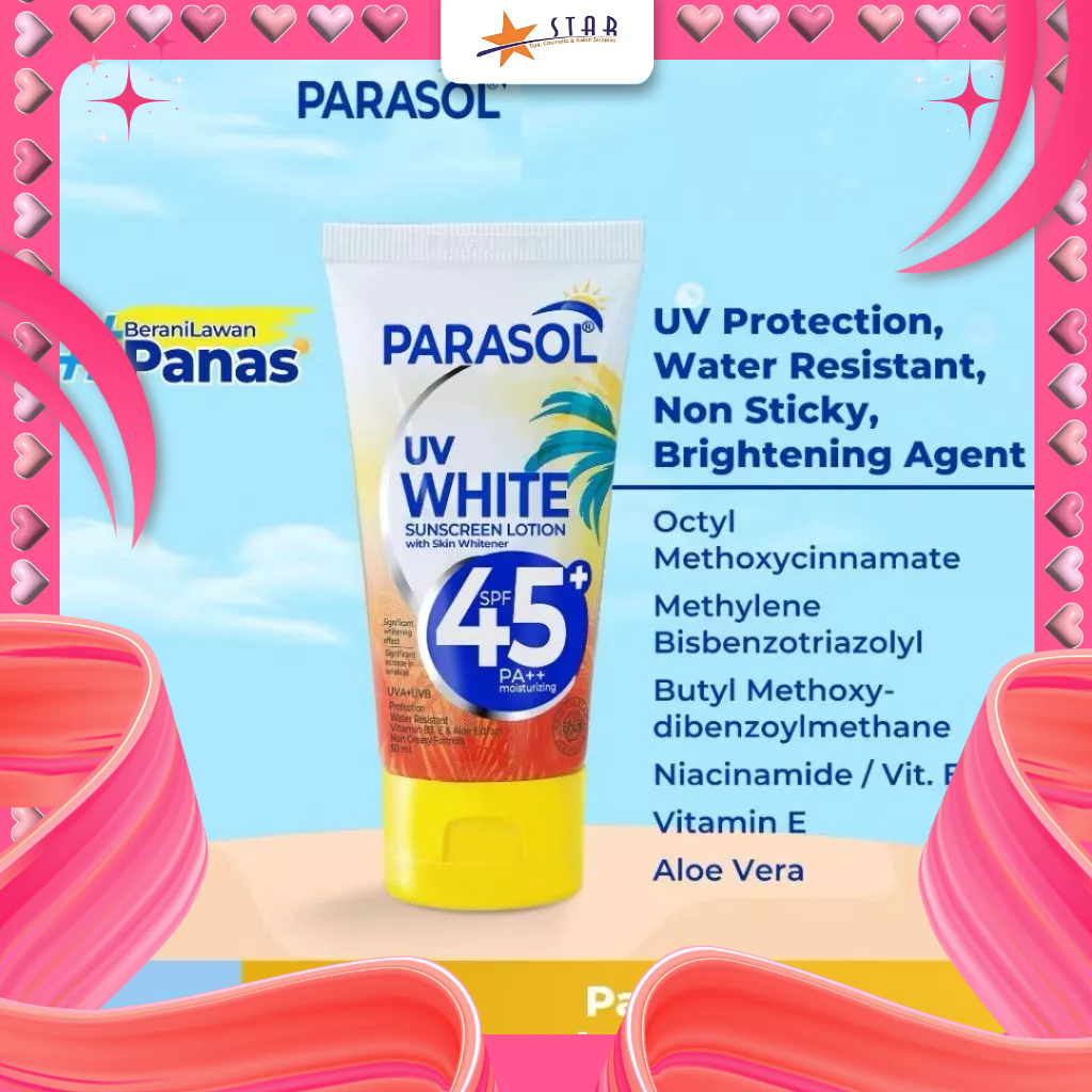 Jual * STAR * Parasol Sunscreen SPF 45 50 ml (Kemasan Baru) | Sunblock ...