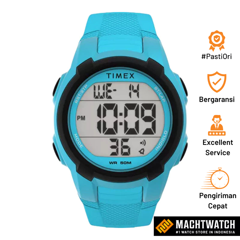 Jual Jam Tangan Pria Timex T100 TW5M62900 Indiglo Digital Dial Blue ...