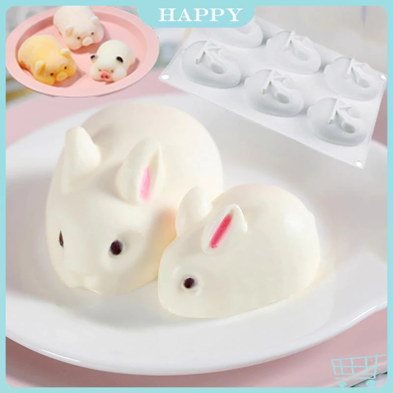 Jual Cetakan Silikon Kelinci Rabbit Puding Kue Cake Coklat Puding Resin ...