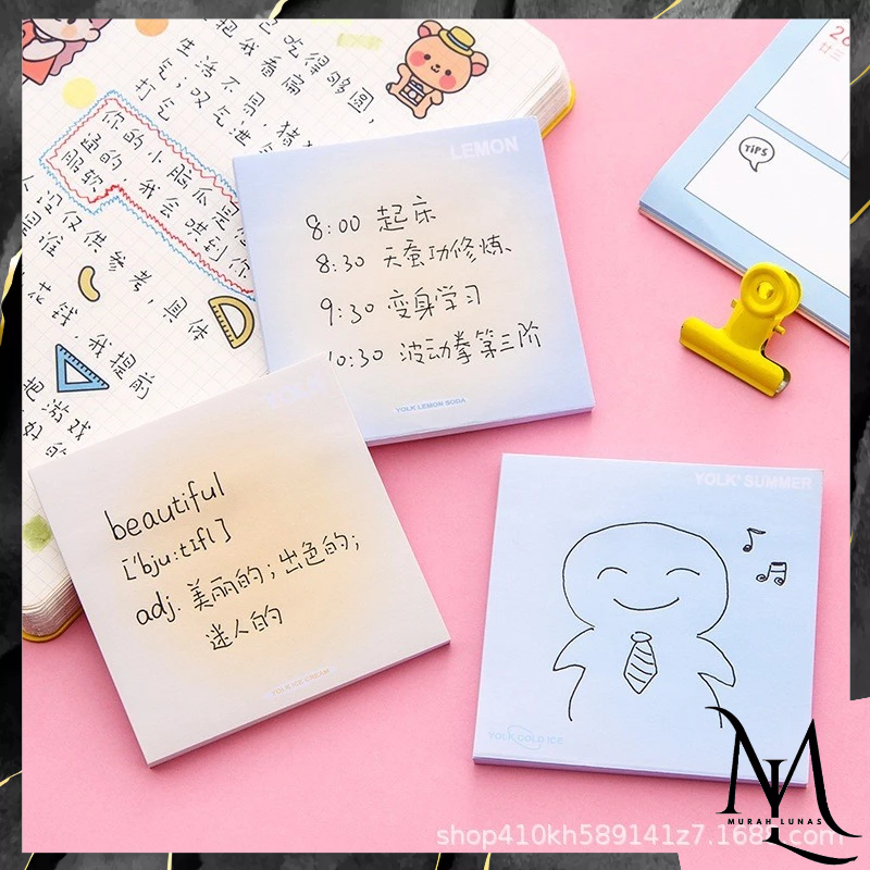 Jual MUNAS Sticky Notes Gradasi Lucu Polos 50 Lembar Memo Tempel ...
