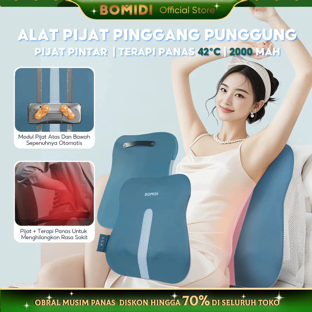 Jual [NEW]BOMIDI Pijat Pinggang Belakang BM01 Otomatis Pintar Multifungsi Mobil Bantal Pijat ...