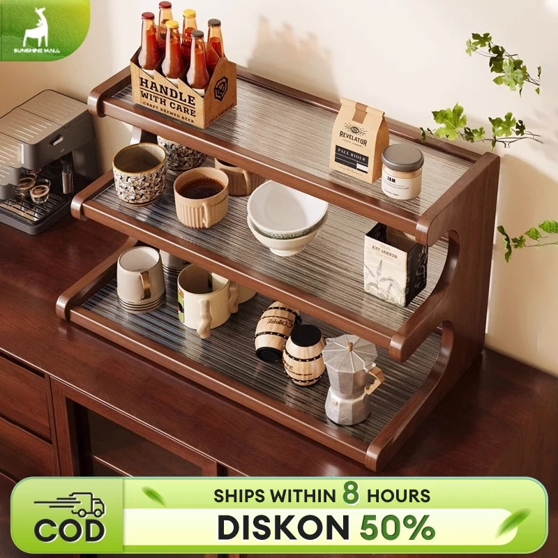 Jual Rak Susun Kayu Rak Meja Kecil Multifungsi Rak Bumbu Rak Cangkir ...