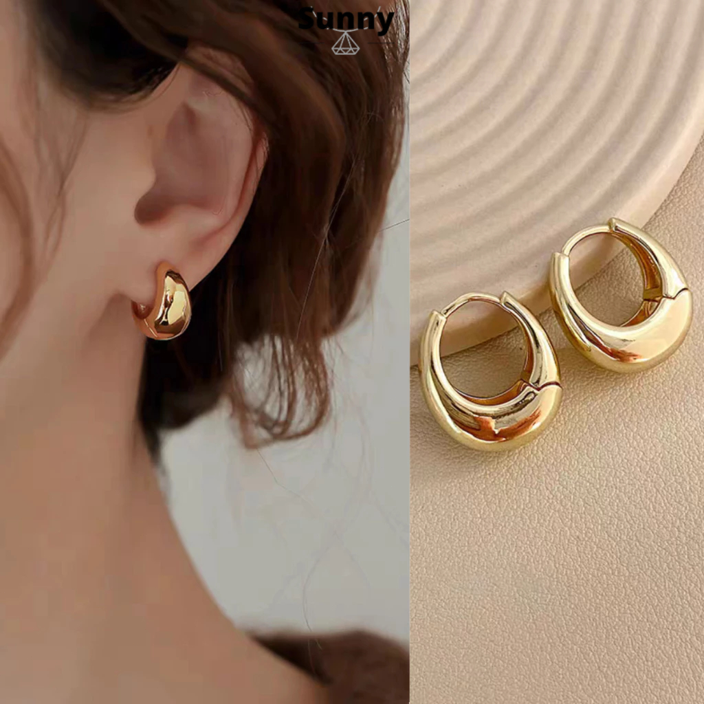 Jual COD Anting Wanita Korea Titanium Emas Perak Anting Gaya Vintage ...