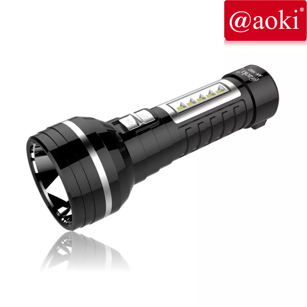 Jual AOKI Senter LED Isi Ulang 2-in-1 17cm LED 8W dengan Lampu Samping ...