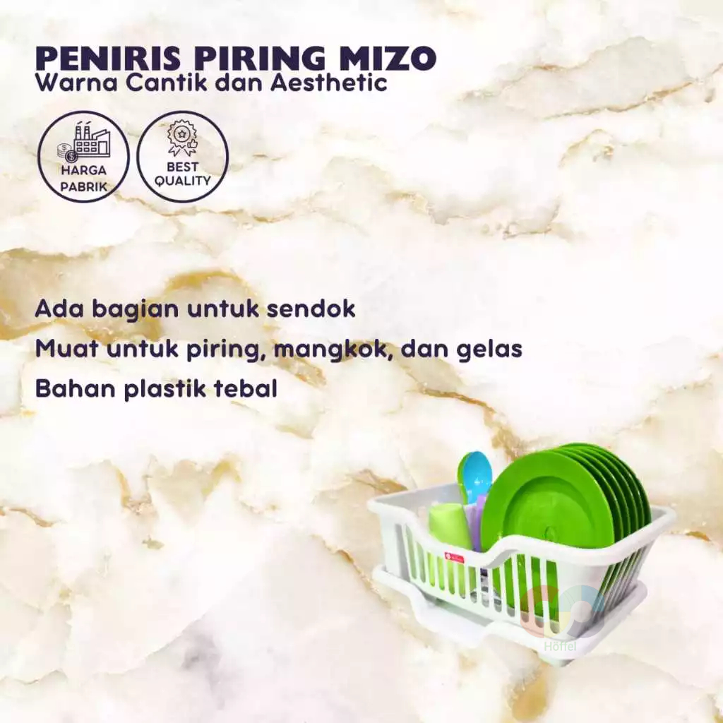 Jual Rak Piring Peniris Serbaguna Plastik Mizo + Wadah/Penadah Air ...