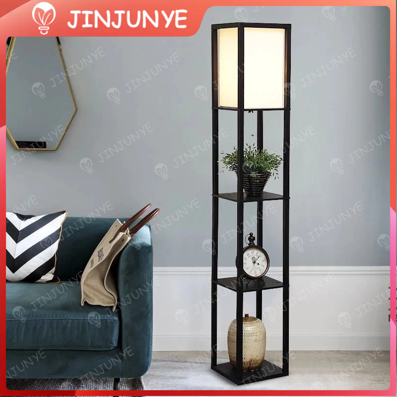 Jual Floor Lamp Shelf rack Lampu Lantai Rak ruang tamu Lampu baca ...