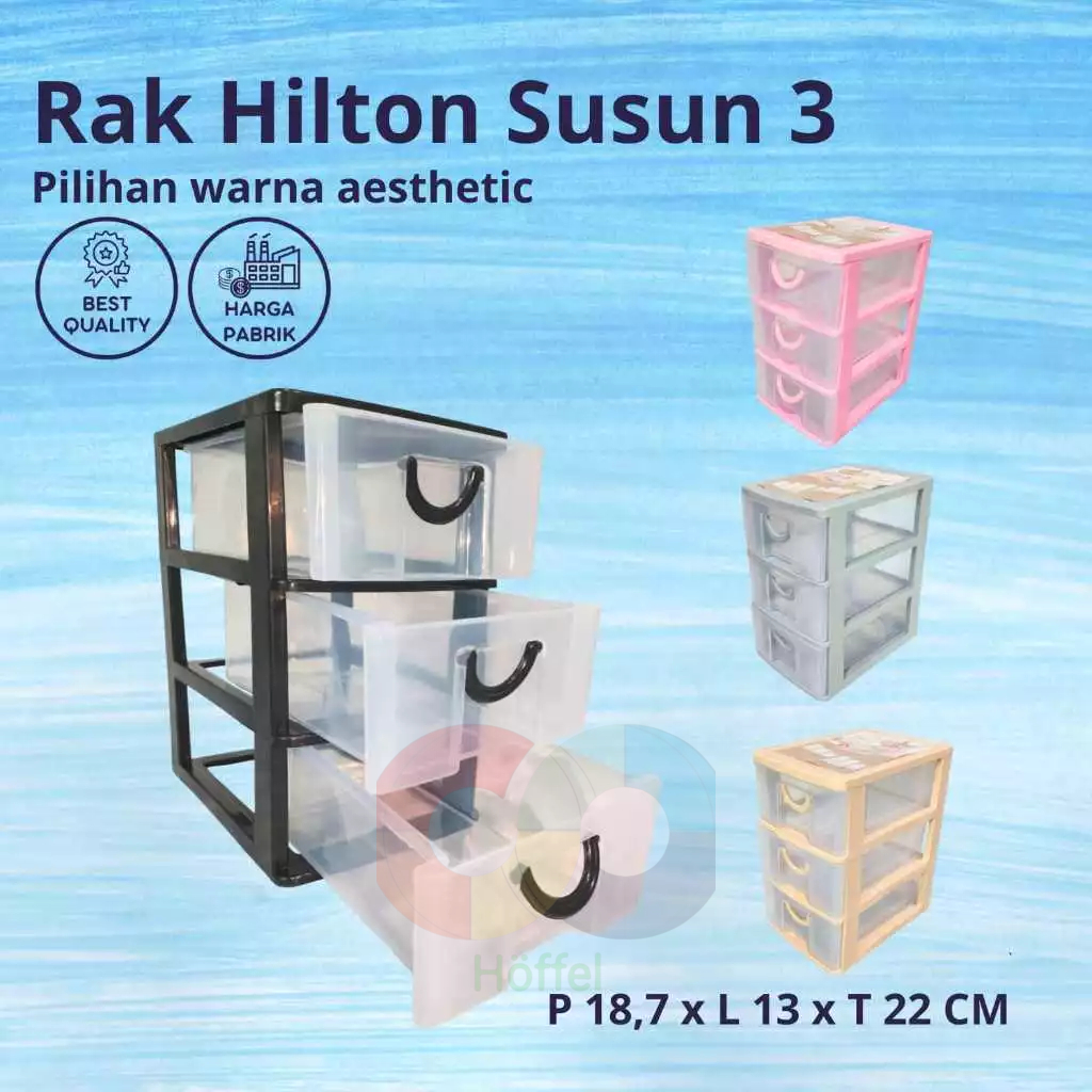 Jual Rak Kosmetik Makeup Laci Plastik Serbaguna Hilton L Susun 3 ...
