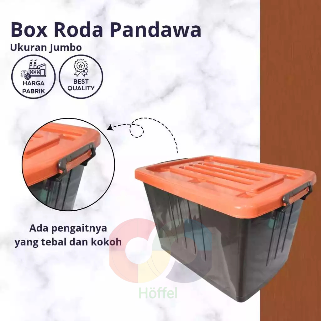 Jual Box Container 70 Liter + Roda Coklat Plastik Kotak Penyimpanan ...