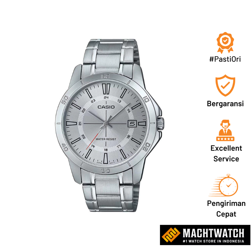 Jual [SPECIAL 5.5] Jam Tangan Pria Casio General MTP-V004D-7CUDF Silver Dial Stainless Steel ...