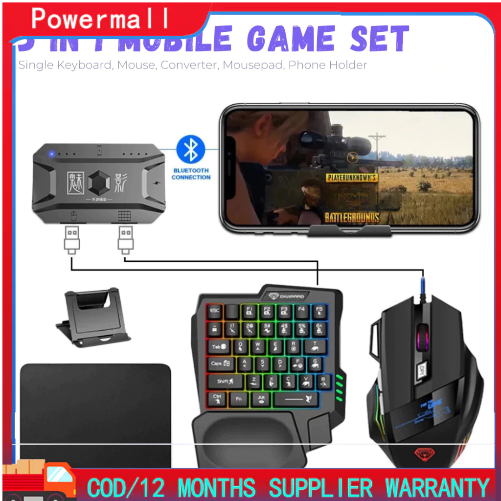 Jual Keyboard Mouse Gaming Controller M1 pro Single Hand Gaming RGB ...