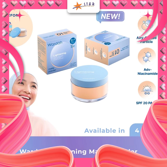 Jual Wardah Bedak Tabur Lightening Matte Powder | Bedak Tabur Wardah ...