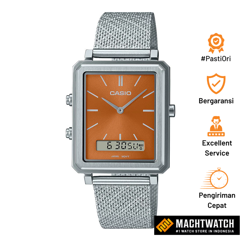 Jual Jam Tangan Pria Casio General MTP-B205M-5EDF Men Orange Digital ...