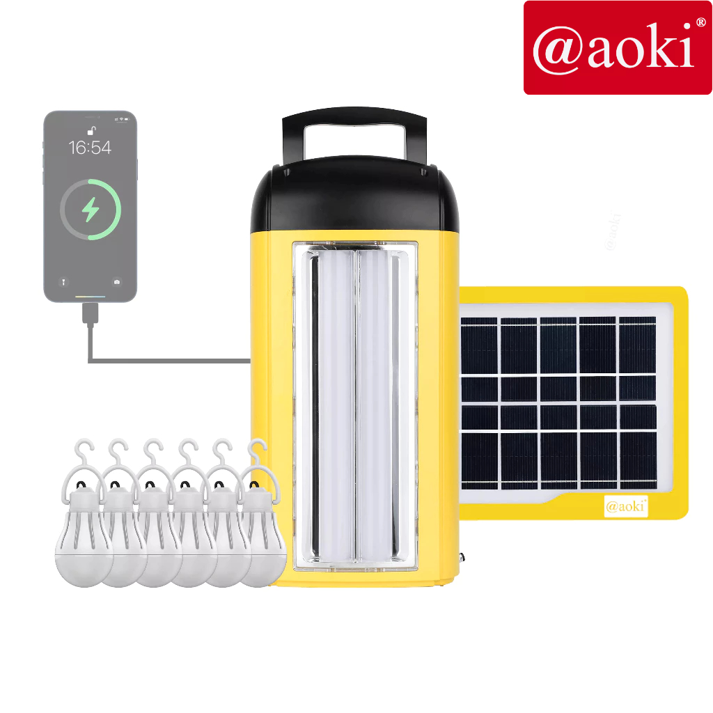 Jual AOKI Solar Power System dengan Power Bank, Pengisian USB, 6 Port ...