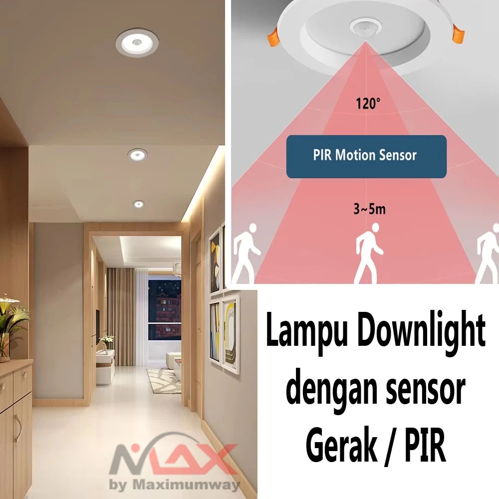 Jual ZHEN Lampu Downlight dengan sensor gerak otomatis nyala PIR garasi ...