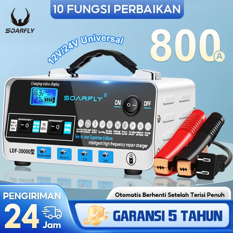Jual 800A Car Battery Charger Aki Otomatis Smart Intelligent Auto ...
