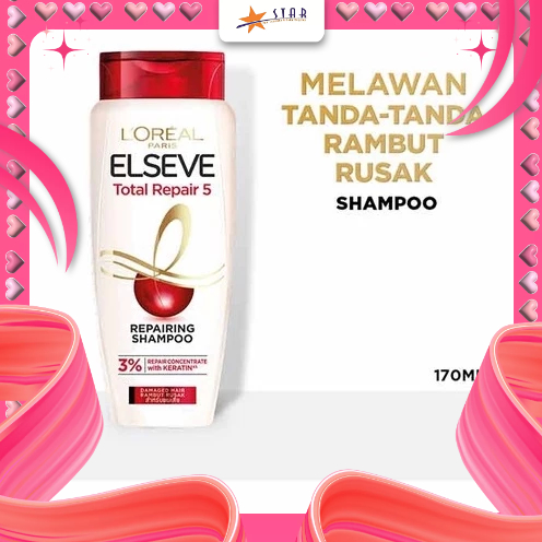 Jual * STAR * L'oreal Elseve Total Repair 5 Shampoo 155ML/280ML |(PUTIH ...