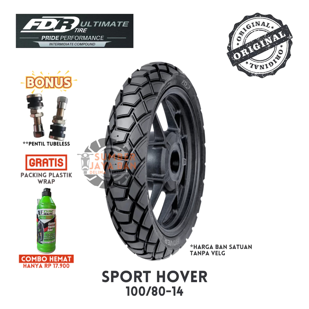 Jual FDR Ultimate HOVER 100/80-14 Ring 14 100/80 Tubeles Tubbles ...