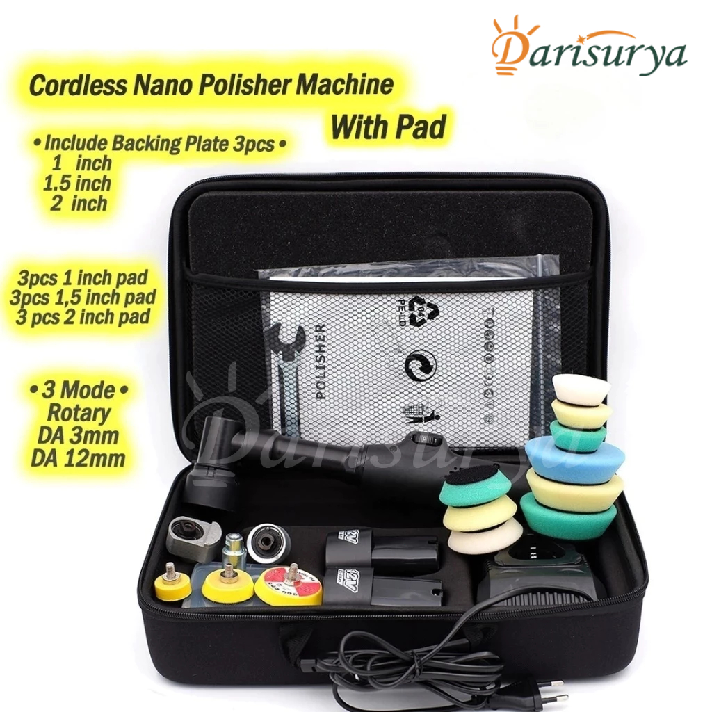 Jual Nano Cordless Mini Polisher Mesin Poles Rotary Dual Action ...