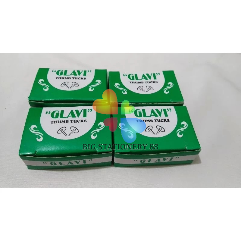 Jual (10 BOX) PAKU PAYUNG GLAVI MURAH / THUMB TACKS / PAKU TEKAN / PUSH ...