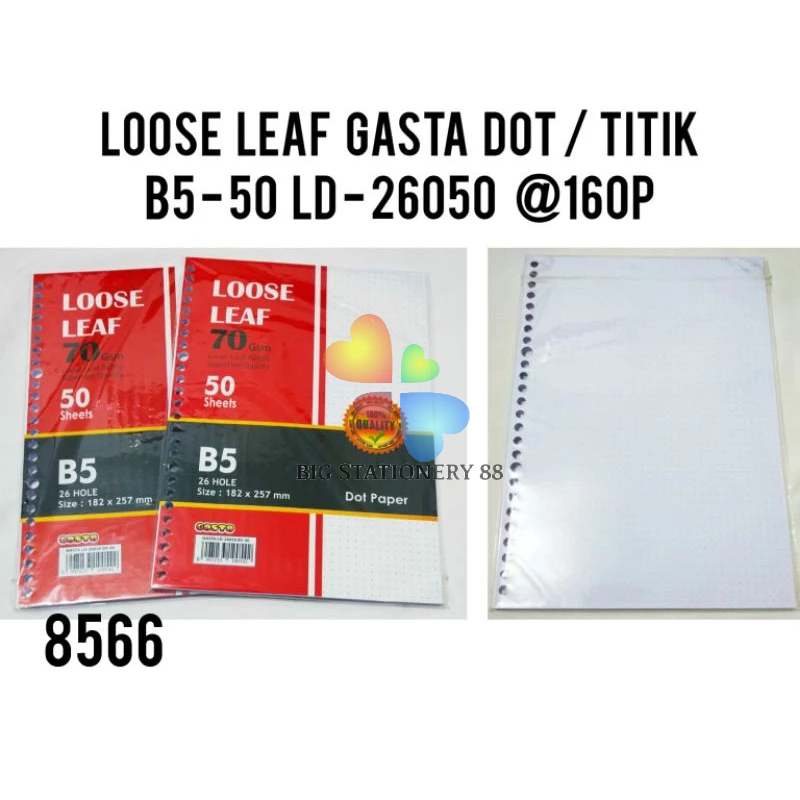 Jual Loose Leaf B5 A5 Dot Titik 50 Lembar/ Kertas Isi BInder A5 B5 | Shopee Indonesia