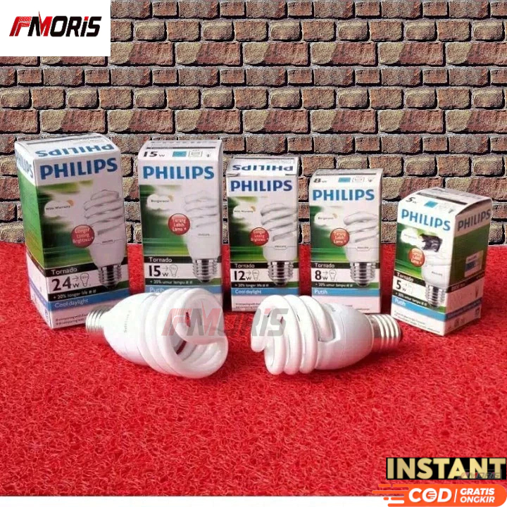 Jual PHILIPS Lampu Spiral TORNADO 5 8 12 15 20 24 27 Watt Original | Shopee Indonesia