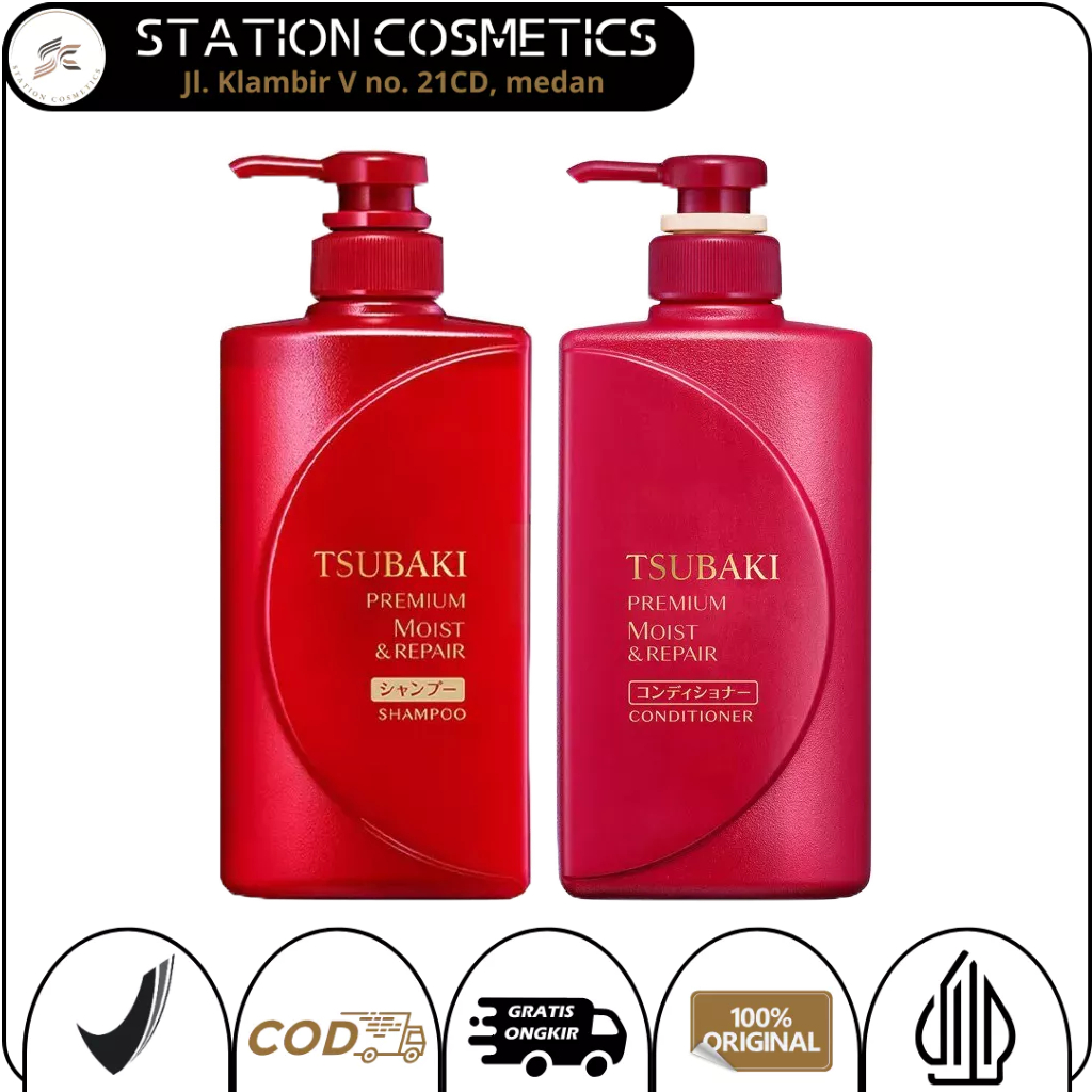 Jual STATION - TSUBAKI Premium Moist & Repair Shampoo & Conditioner ...