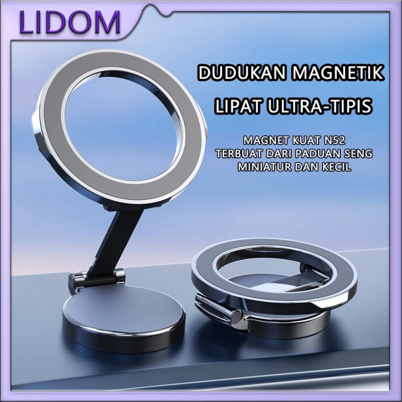 Jual Magnet Holder Hp Mobil Dashboard 360° Metal Foldable Car Holder ...