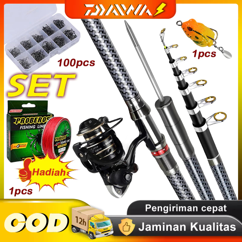 Jual Set Pancing Lengkap Pancing Set Joran Pancing Carbon Fiber Sea Fishing Rod 2.1m/2.4m ...
