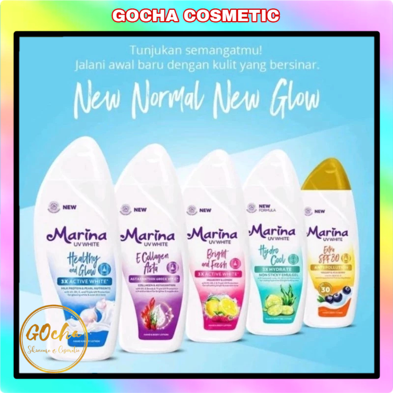 Jual MARINA UV WHITE HAND & BODY LOTION ALL SERIES | BODY SERUM | SUNBLOCK | BRIGHT & FRESH | E ...