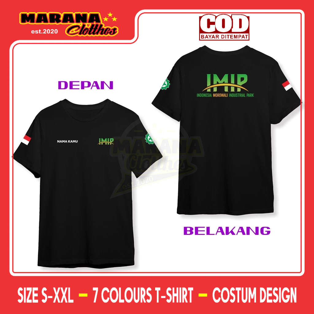 Jual Kaos IMIP Indonesia Morowali Industrial Park Logo Gratis Nama Kamu ...