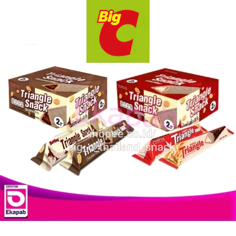Jual (halal)TRIANGLE SNACK (Biskuit segitiga isi cokelat wafer ...