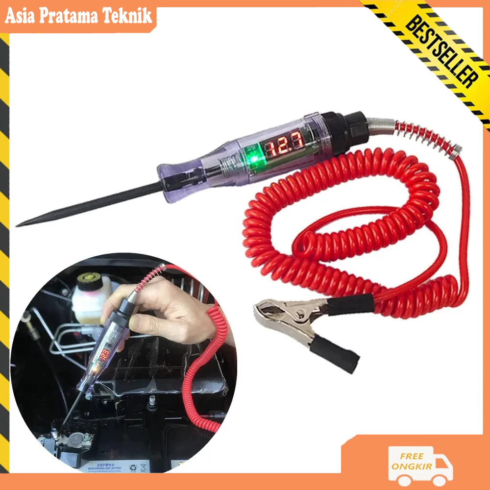 Jual Tester Testpen Kelistrikan Obeng Tespen DC Digital 6v 12v 24v ...