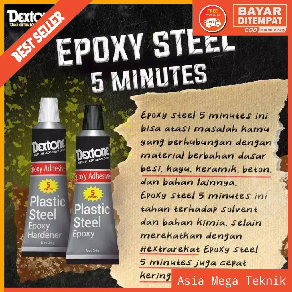 Jual LEM EPOXY / LEM CAMPUR / BESI / SERBAGUNA DEXTONE 5 MENIT Lem Besi ...