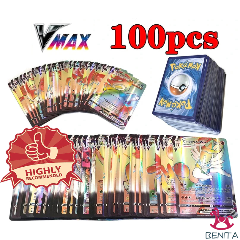 Jual 100pcs Pokemon Vmax Cards/Kartu Pokemon TCG Vmax Mega EX GX/Pokemon Shiny Cards/Kartu Laser ...