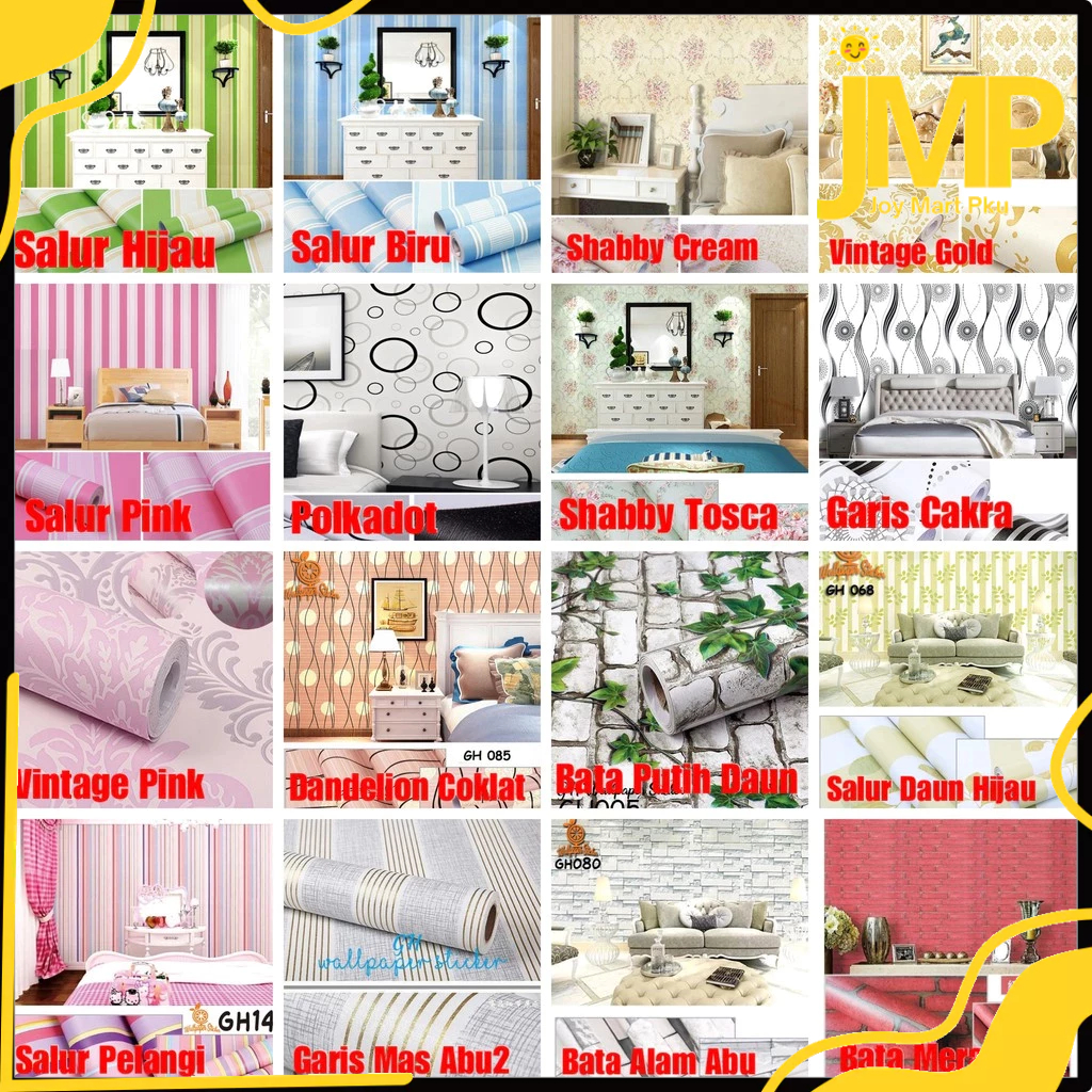 Jual JMP - Wallpaper Dinding Ukuran 45 CM x 10 M Motif TERMURAH | Shopee Indonesia