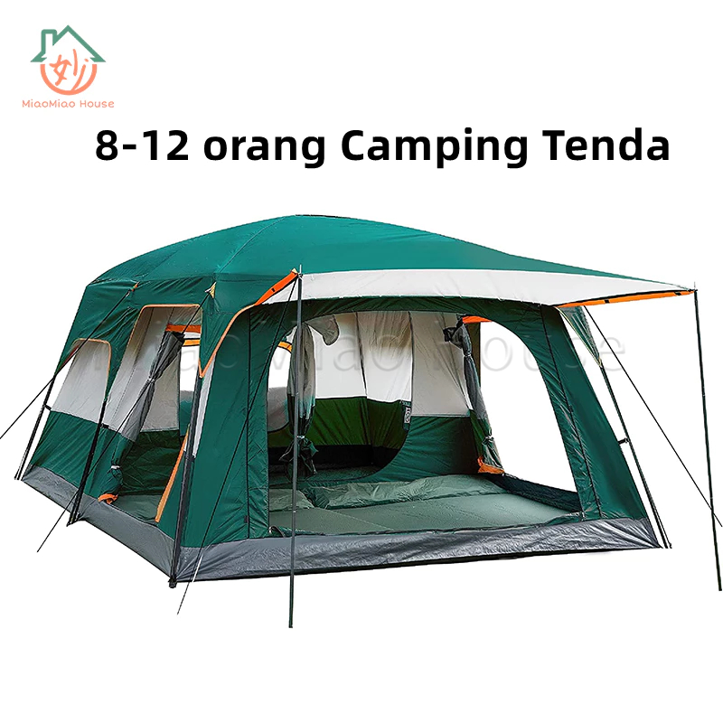 Jual 8-12 orang Tenda camping Tenda Tahan Air Lapisan Ganda Pertemuan ...