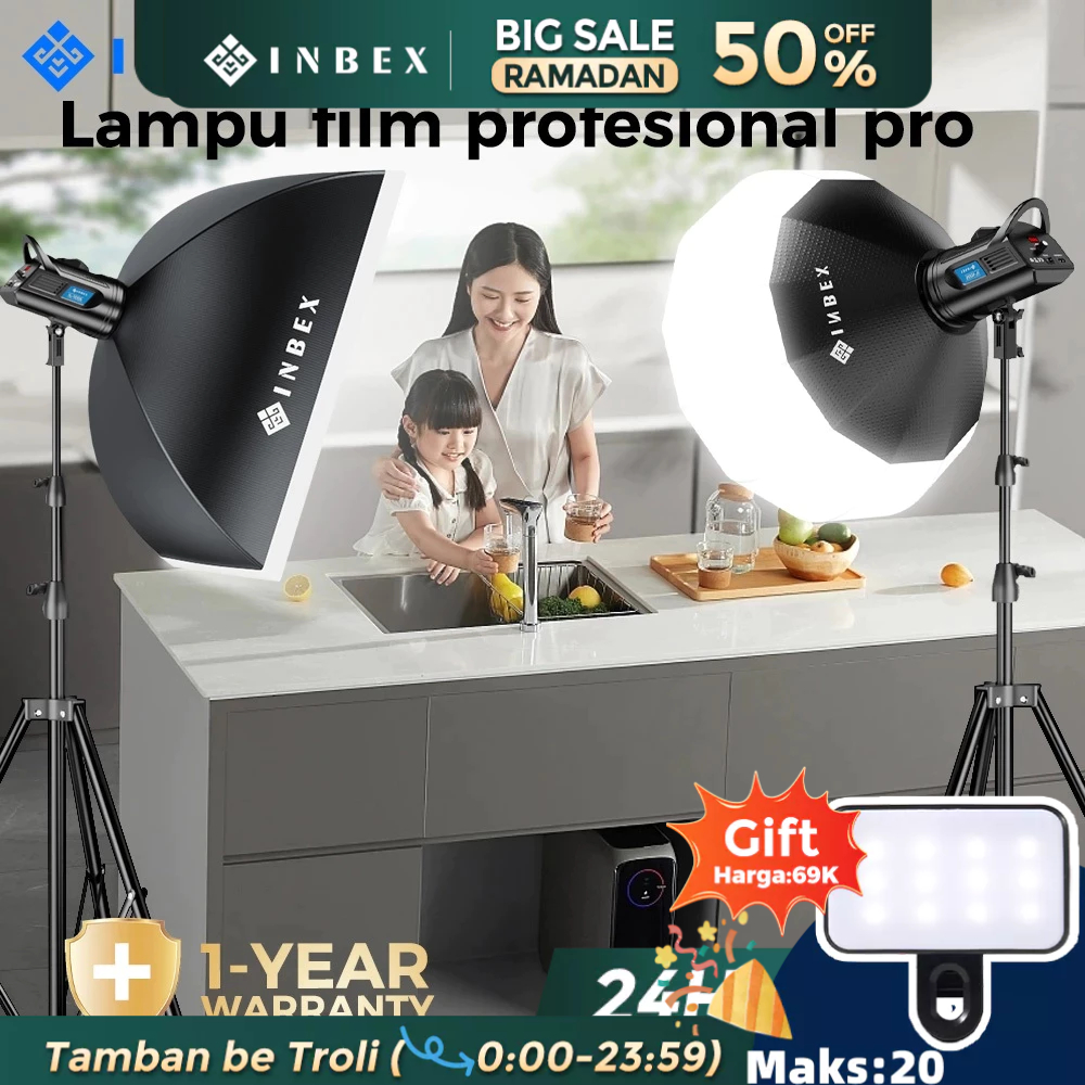 Jual ⭐ INBEX IL100S Lampu studio 100W Softbox Lighting foto video live ...