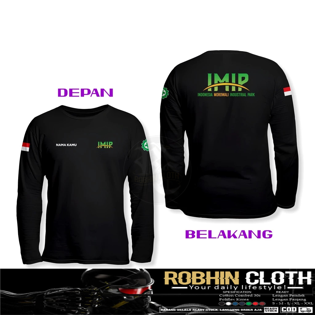 Jual Kaos Baju IMIP Indonesia Morowali Industrial Park Logo Gratis Nama ...