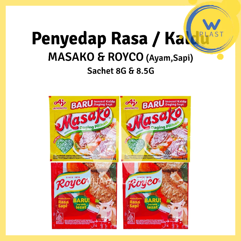 Jual Kaldu Ayam & Sapi Sachet [ROYCO MASAKO] --- 8 gram @PCS | bumbu ...