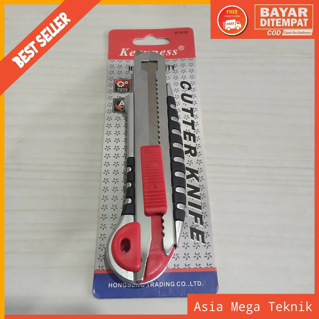 Jual KEENNESS Cutter Knife Utility Knife Cutter Pisau 18mm Cutter Knife Auto Lock Cutter Besi ...